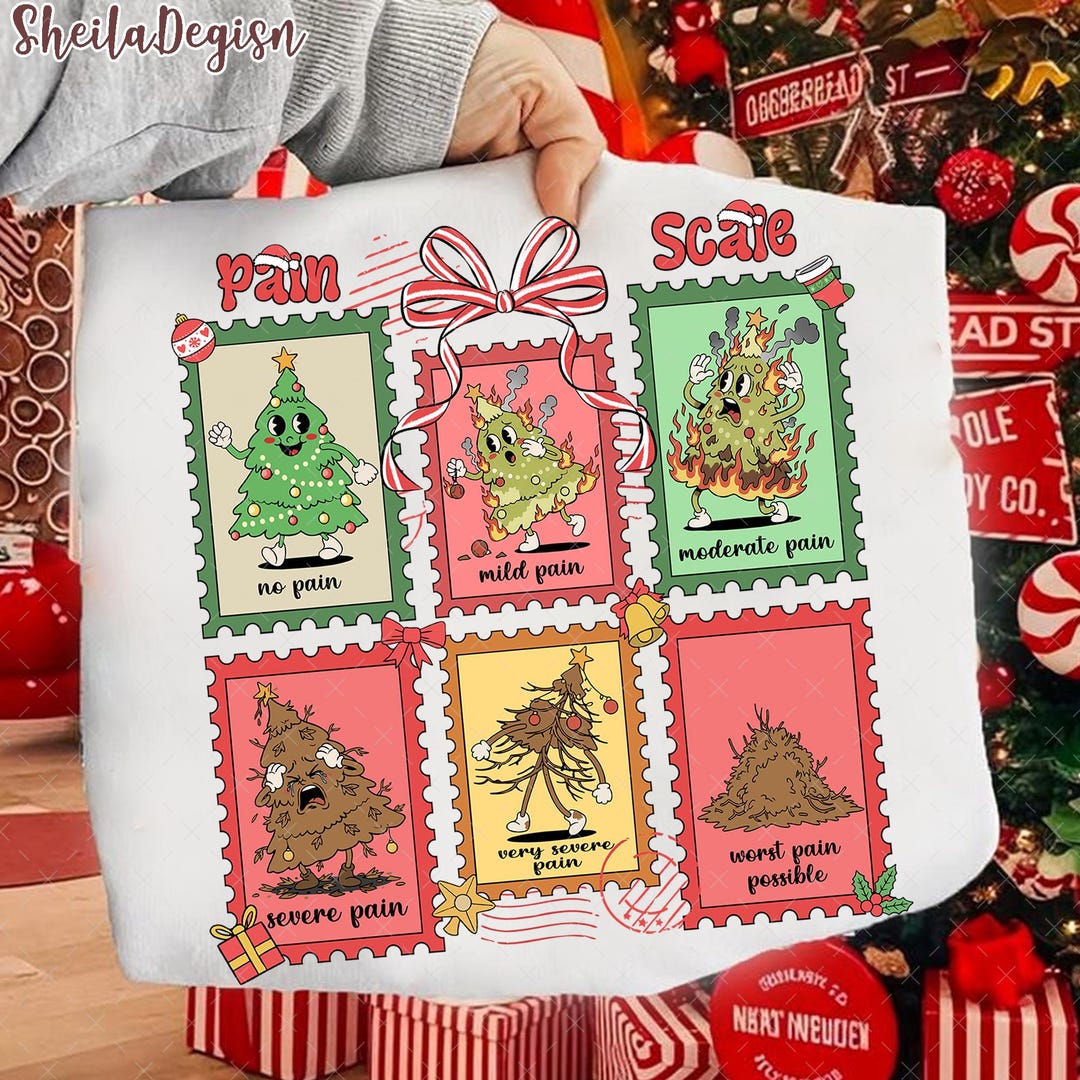 Pain Scale Christmas Tree Png, Nurse Christmas Png, Christmas Gift for ...
