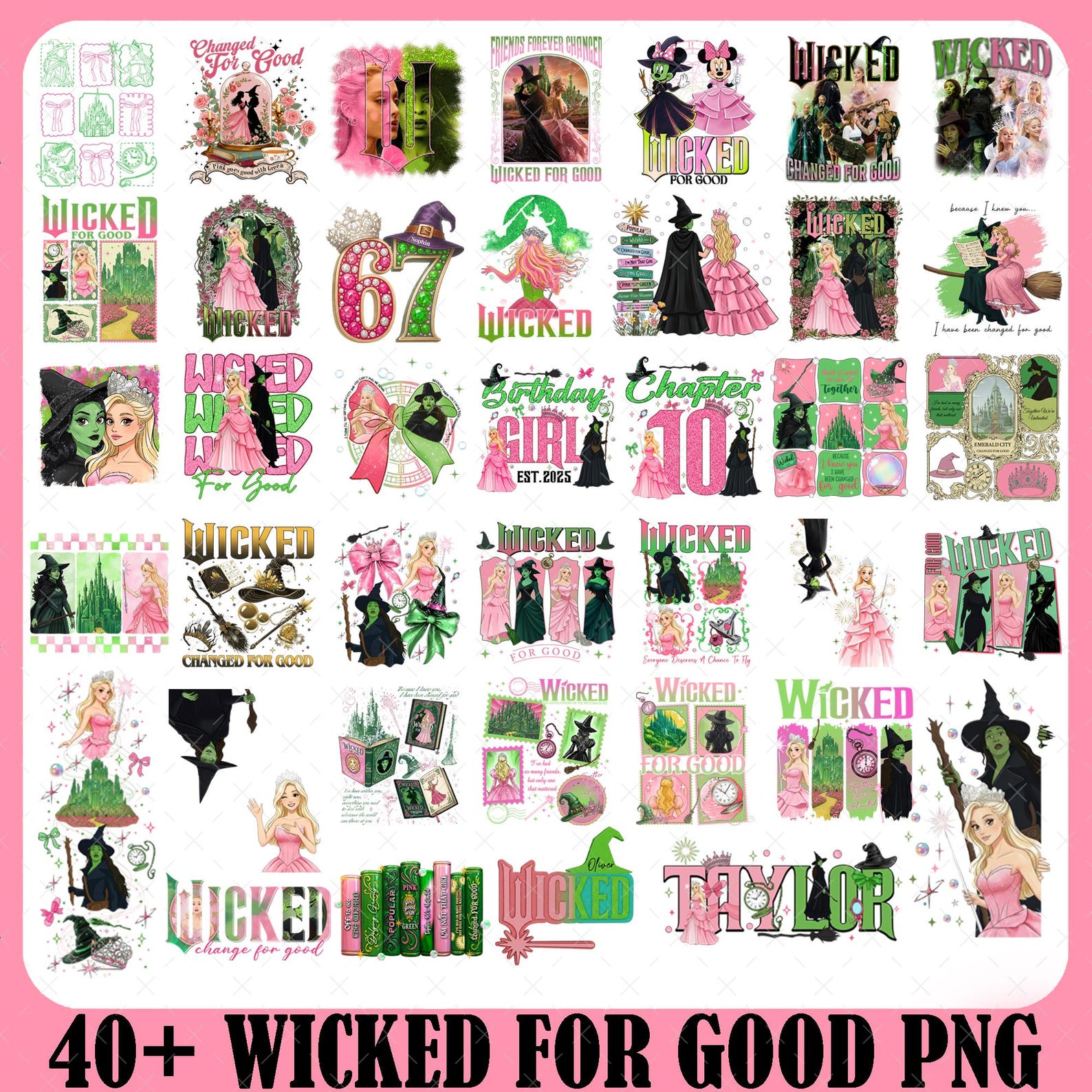 Wicked Change for Good PNG Bundle, Wicked Movie Png, Wicked Pink and ...