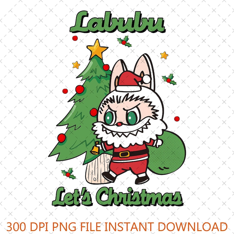 Let's Christmas Labubu Christmas Png, Merry Christmas Png, Funny Labubu ...