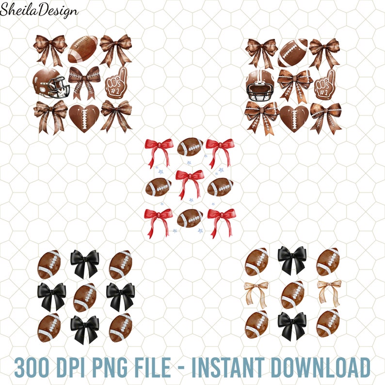 Coquette Football Bundle Png, Football Bow Png, Football Mom Png ...