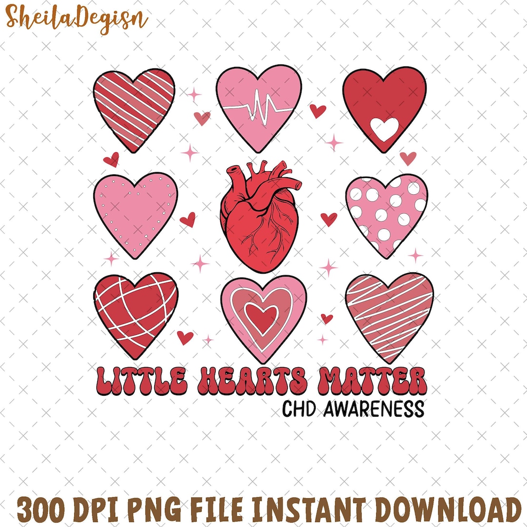 Little Hearts Matter CHD Awareness PNG, in February We Wear Red for CHD ...