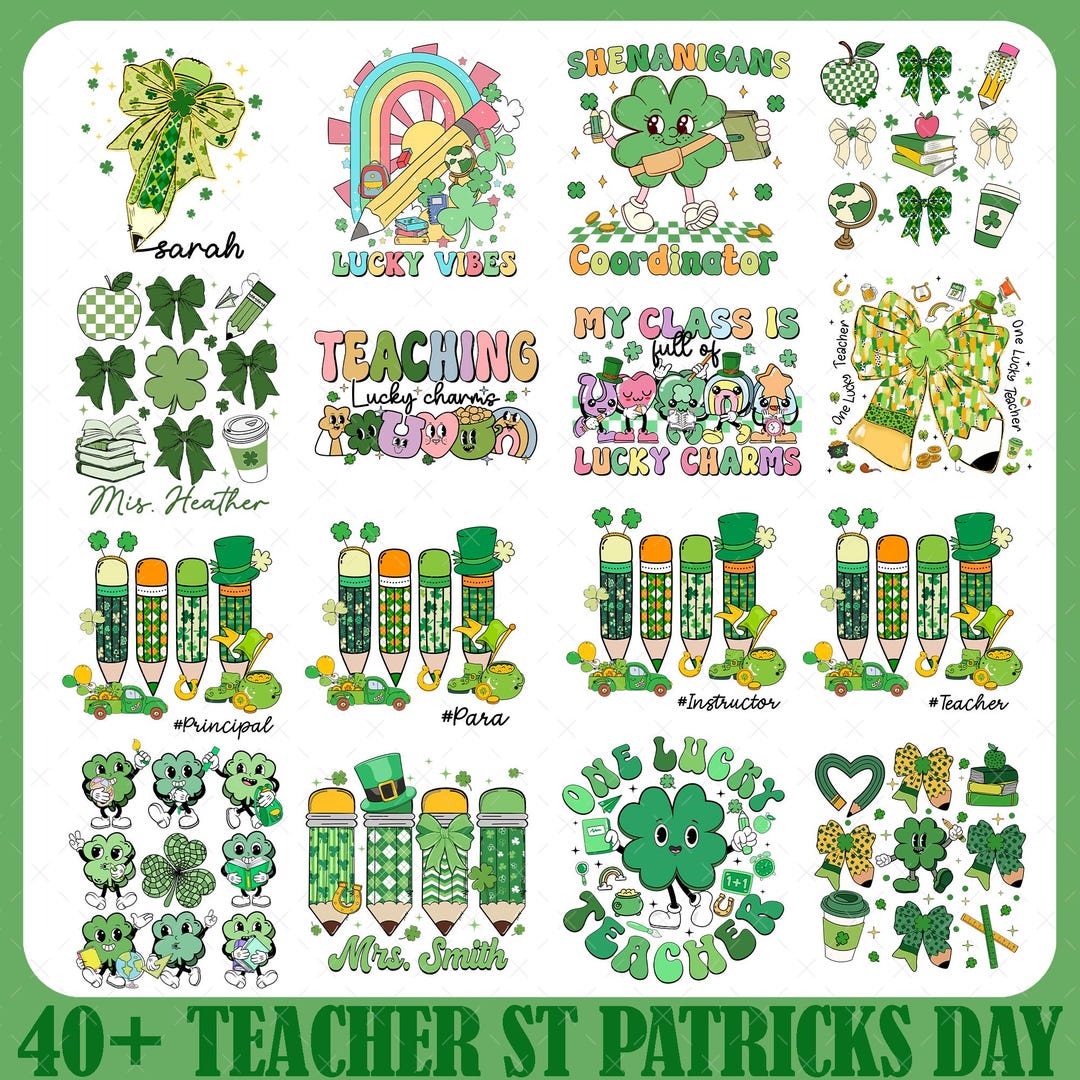 40+ Designs Teacher St Patrick Png, Lucky Teacher Png, St Patrick ...