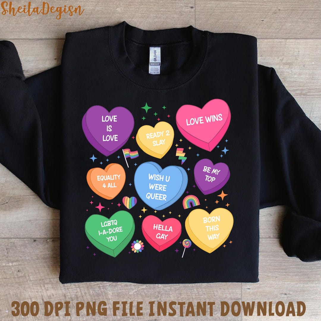 Gay Pride Candy Heart Png, Gay Pride Png, Support LGBTQ, Equal Rights ...