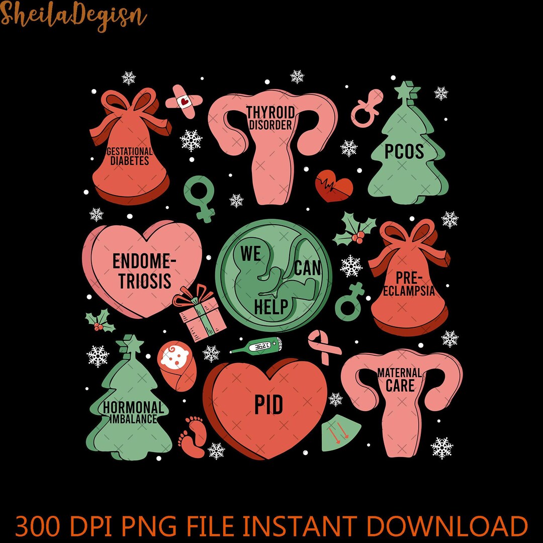 Christmas OBGYN Nurse Png, Labor and Delivery Nurse Png, Christmas ...