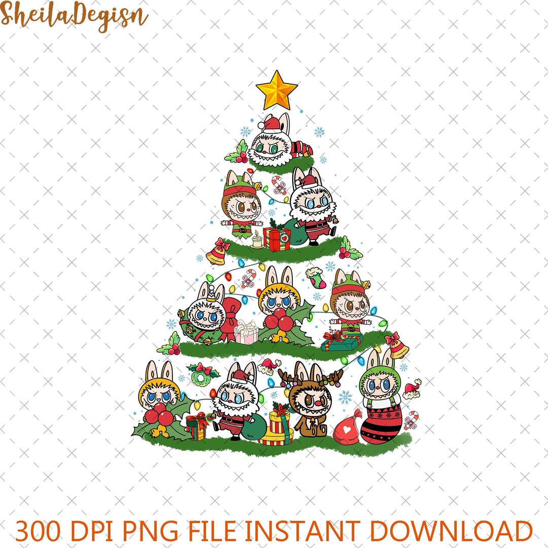 Labubu Christmas Tree Png, Labubu Merry Christmas Png, Labubu Lover Png ...