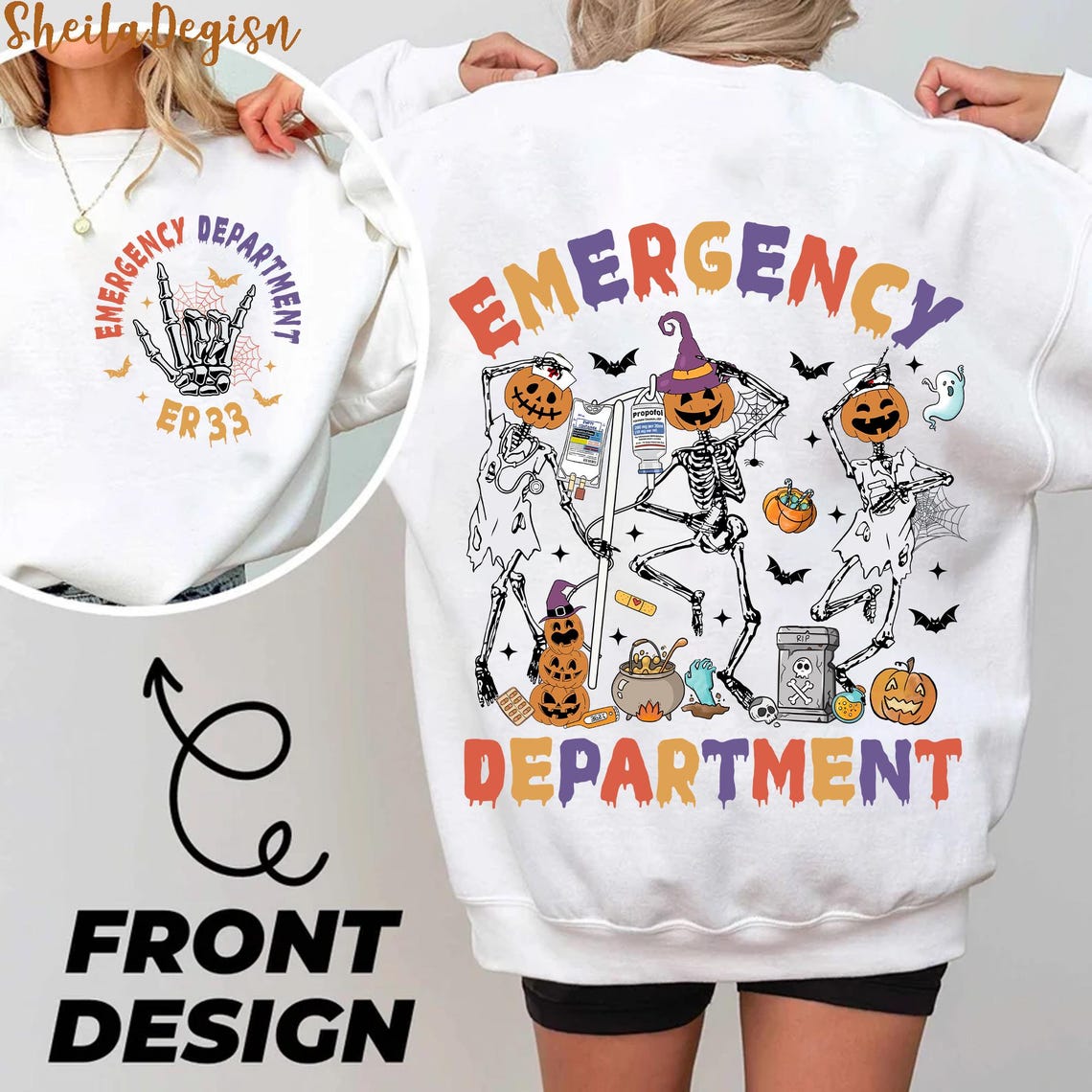 Emergency Department Skeleton ER Nurse Png, Spooky ER Nurse Png ...