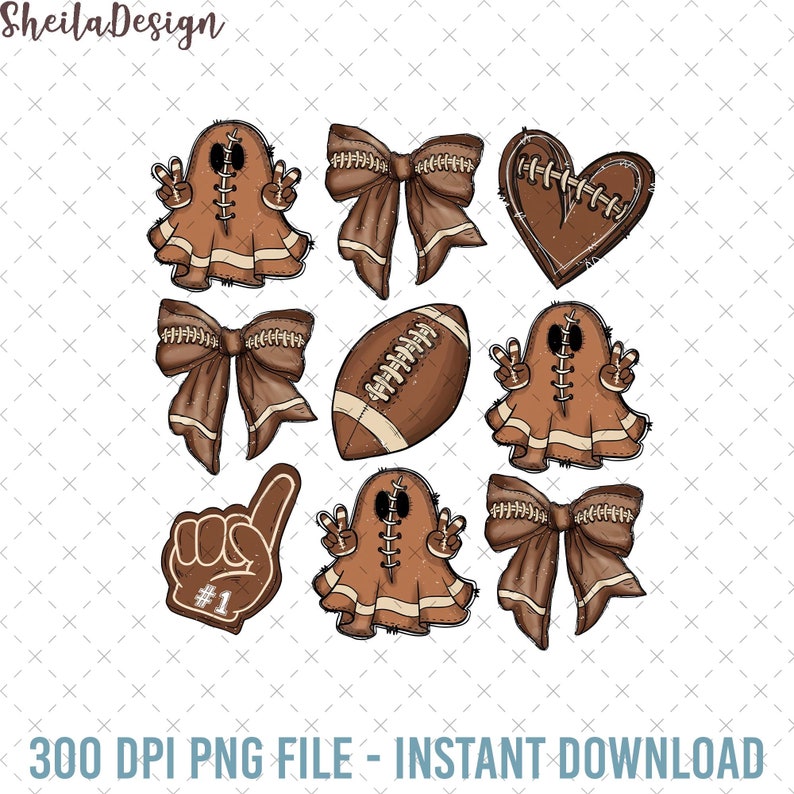 Spooky Football Season Png, Football Coquette Bow PNG, Football Sport ...