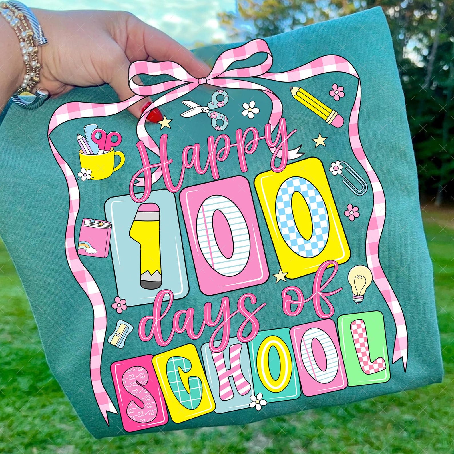 Preppy 100 Days of School Png Bundle, Teacher Shirt Sublimation, Cute ...
