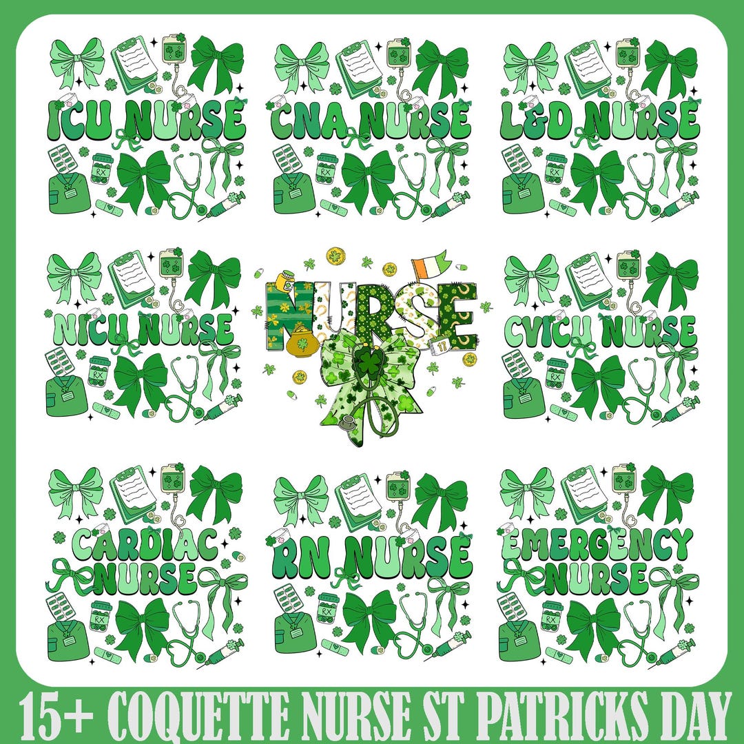 15+ St Patricks Day Nurse Png Bundle, Retro Lucky Nurse Png,nurse ...