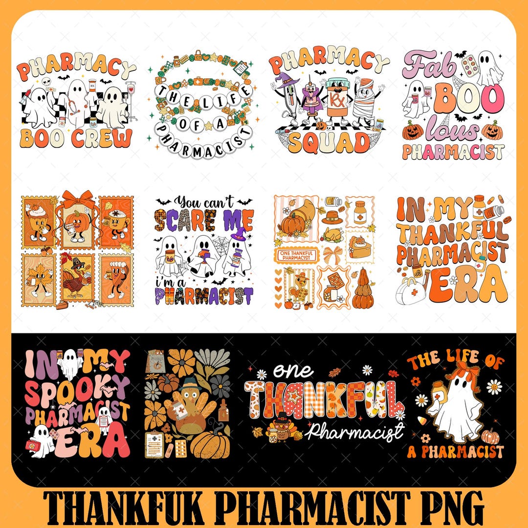 Pharmacist Thanksgiving PNG Bundle, Pharmacy Fall Png, Autumn Medical ...