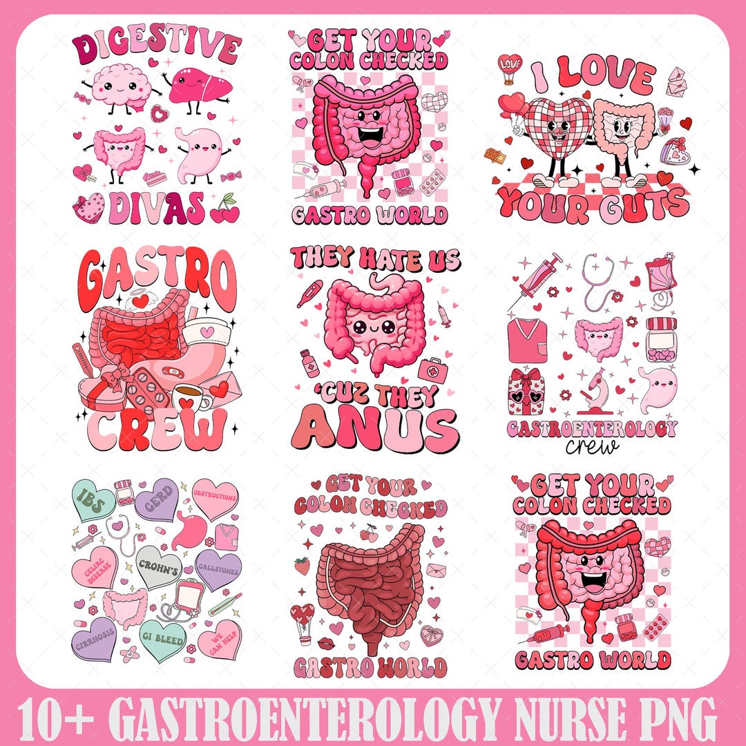 10+ Pngs Bundle Gastro Valentine, GI Nurse Valentine Png, Medical Endo ...