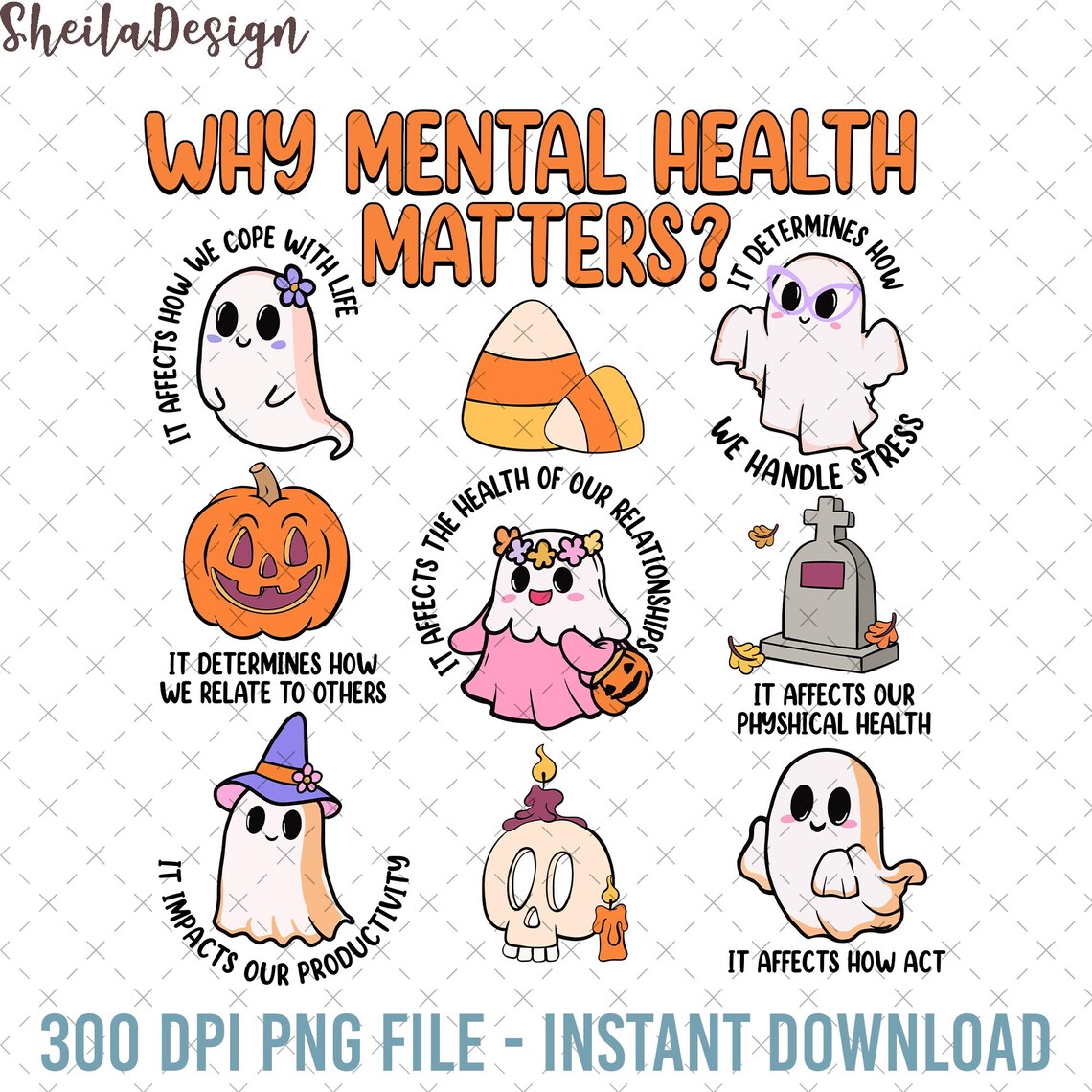 Why Mental Health Matter Png, Pumpkin Halloween Mental Health Png ...