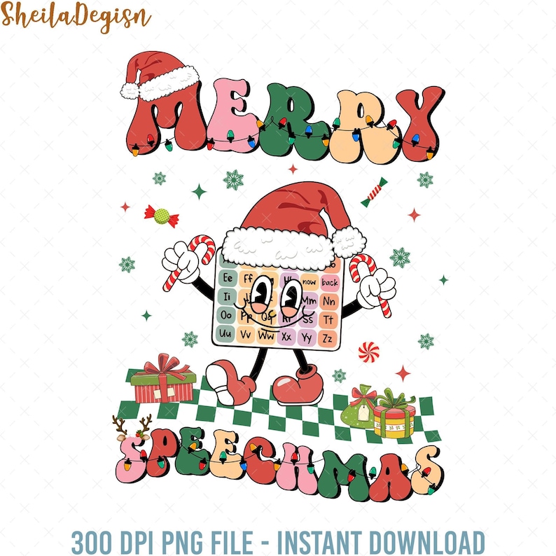 Merry Speechmas SLP Christmas Png, Speech Therapy Png, Speech Christmas ...