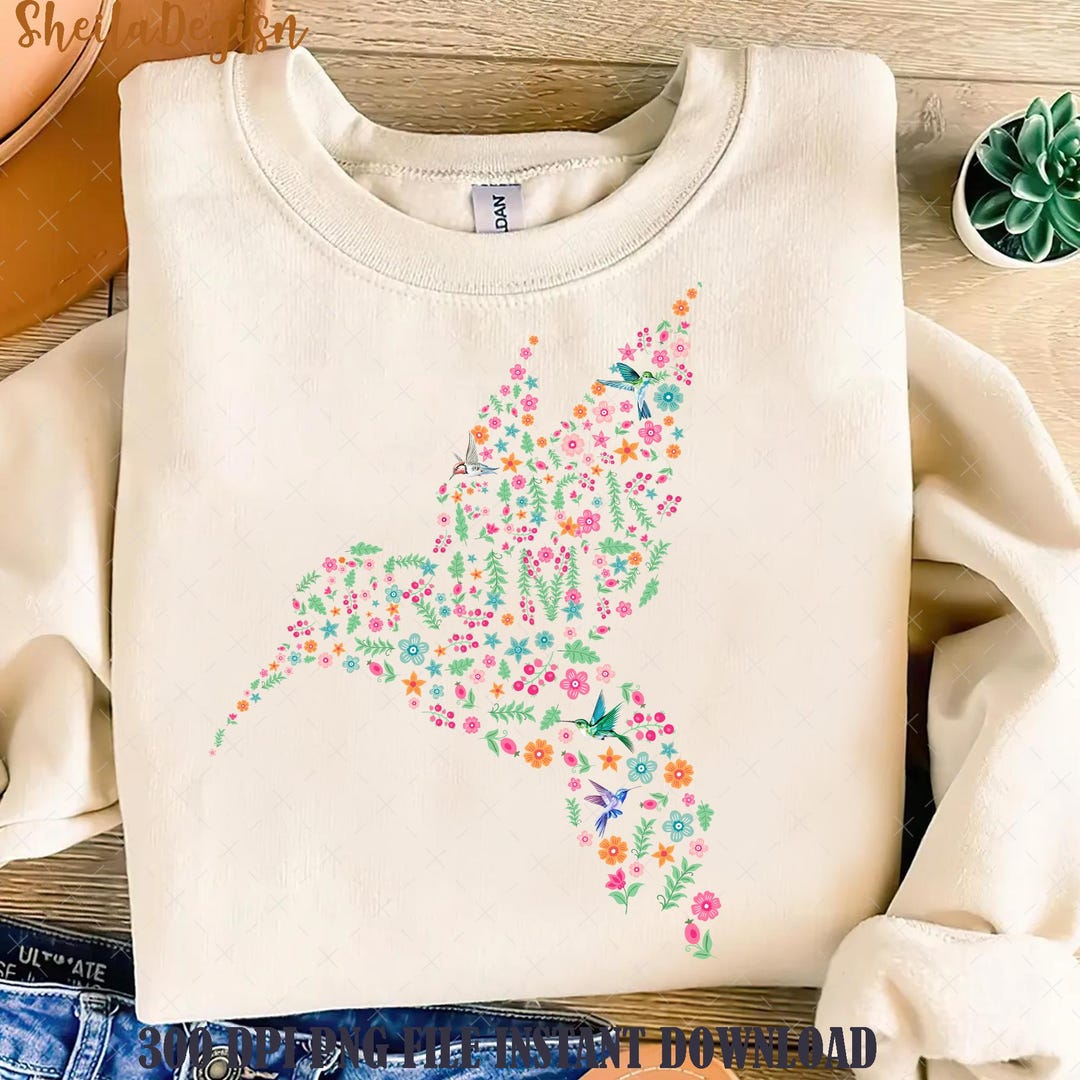 Subtle Anti Trump Png, Floral Hummingbird FDT Shirt Design, Feminist ...
