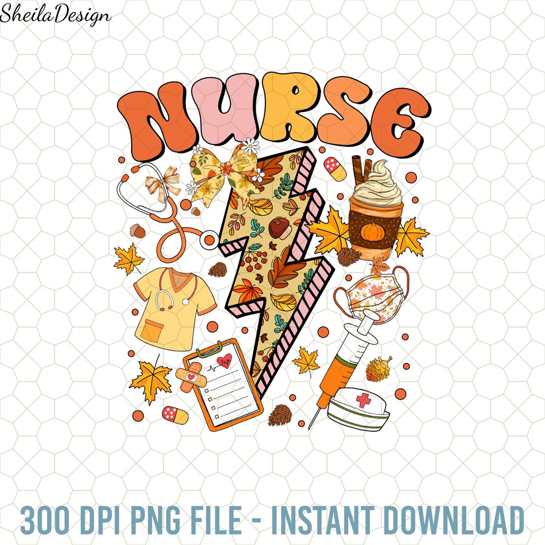 Nurse Fall Png, Nurse Png, Retro Nurse Png, Retro Nursing Stuffs, Nurse ...