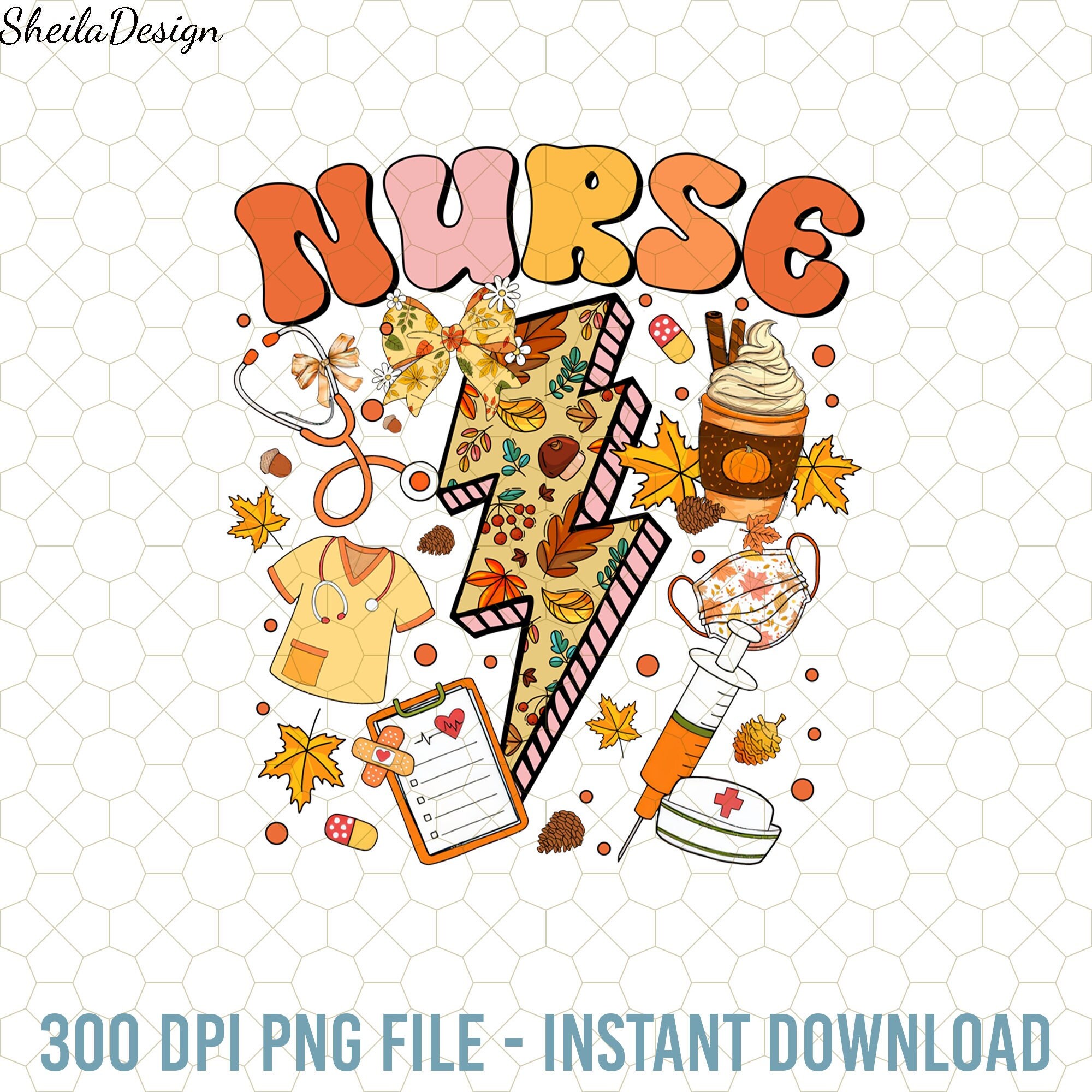 Nurse Fall Png, Nurse Png, Retro Nurse Png, Retro Nursing Stuffs, Nurse ...