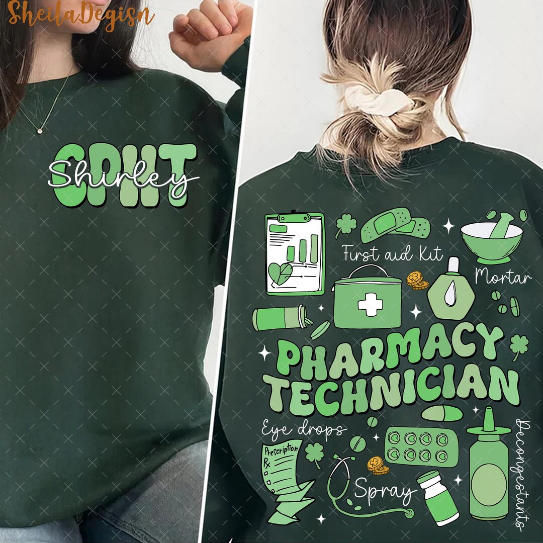 Pharmacy Tech St Patricks Day Custom Name Png, Custom Cpht Png ...