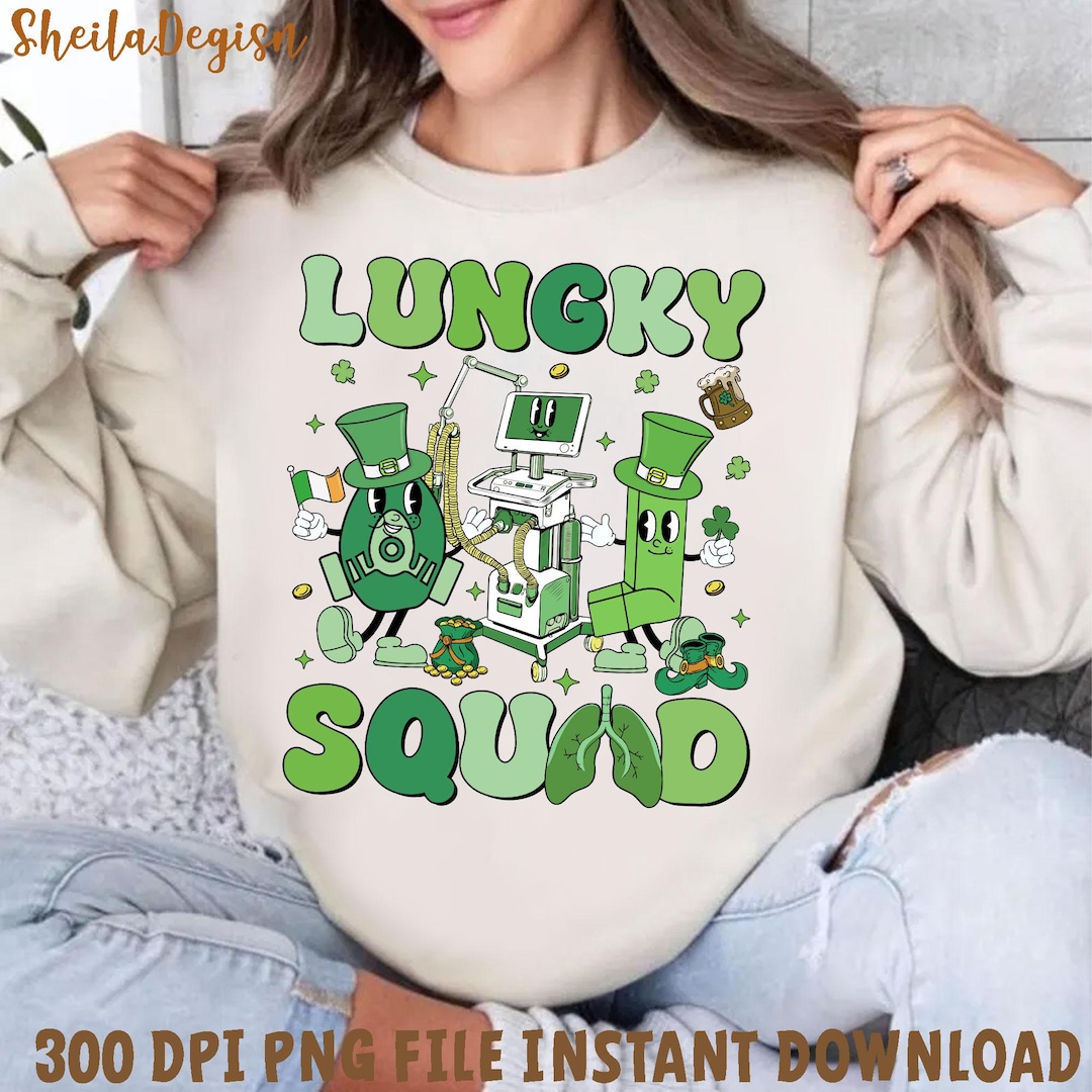 Lunky Squad Lung Squad St Patricks Day Png, RT St Patricks Day Png, Respiratory Therapy Png ...