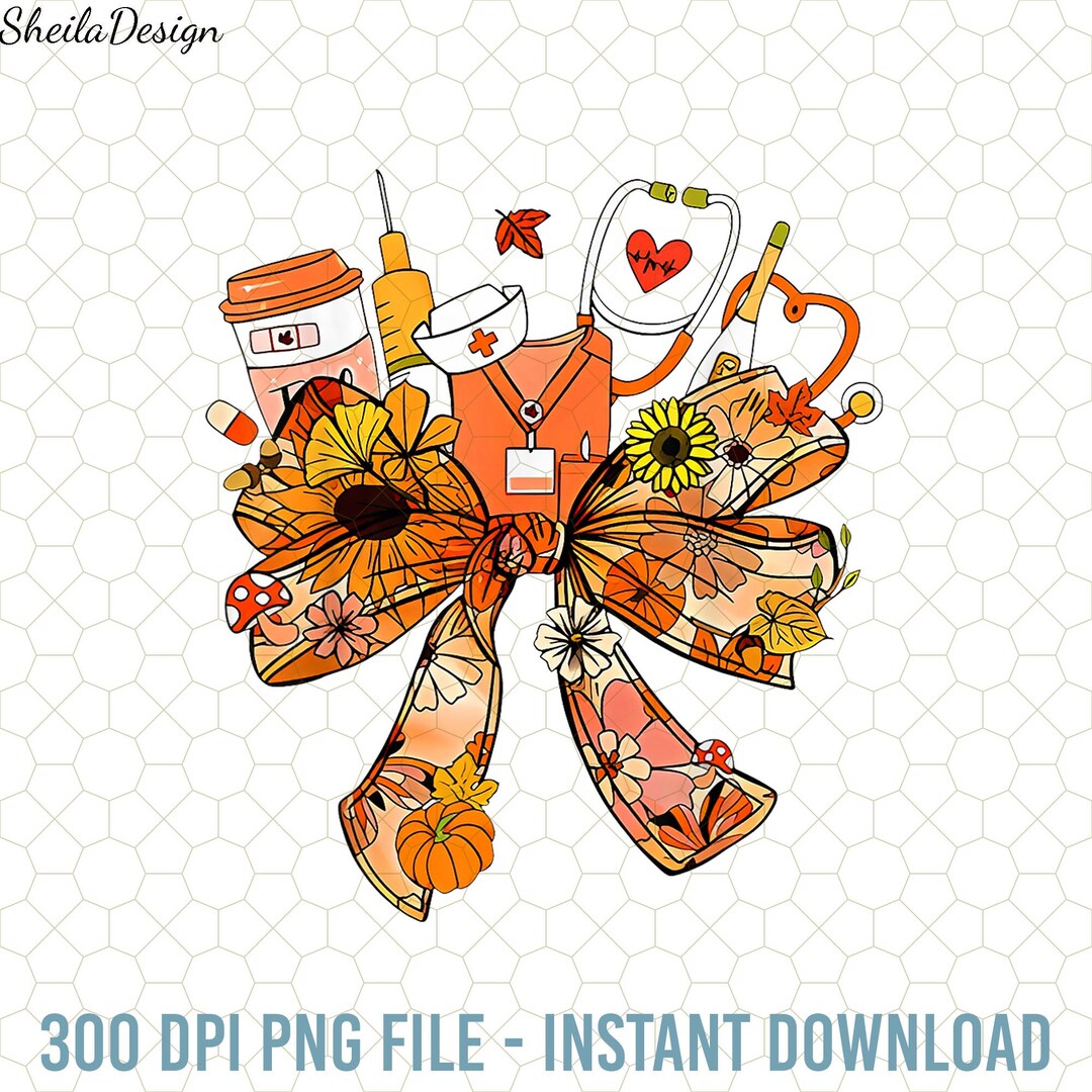 Nurse With Fall Element Png, Coquette Bow Autumn Png, Nurse Png ...