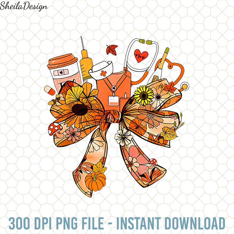 Nurse With Fall Element Png, Coquette Bow Autumn Png, Nurse Png ...