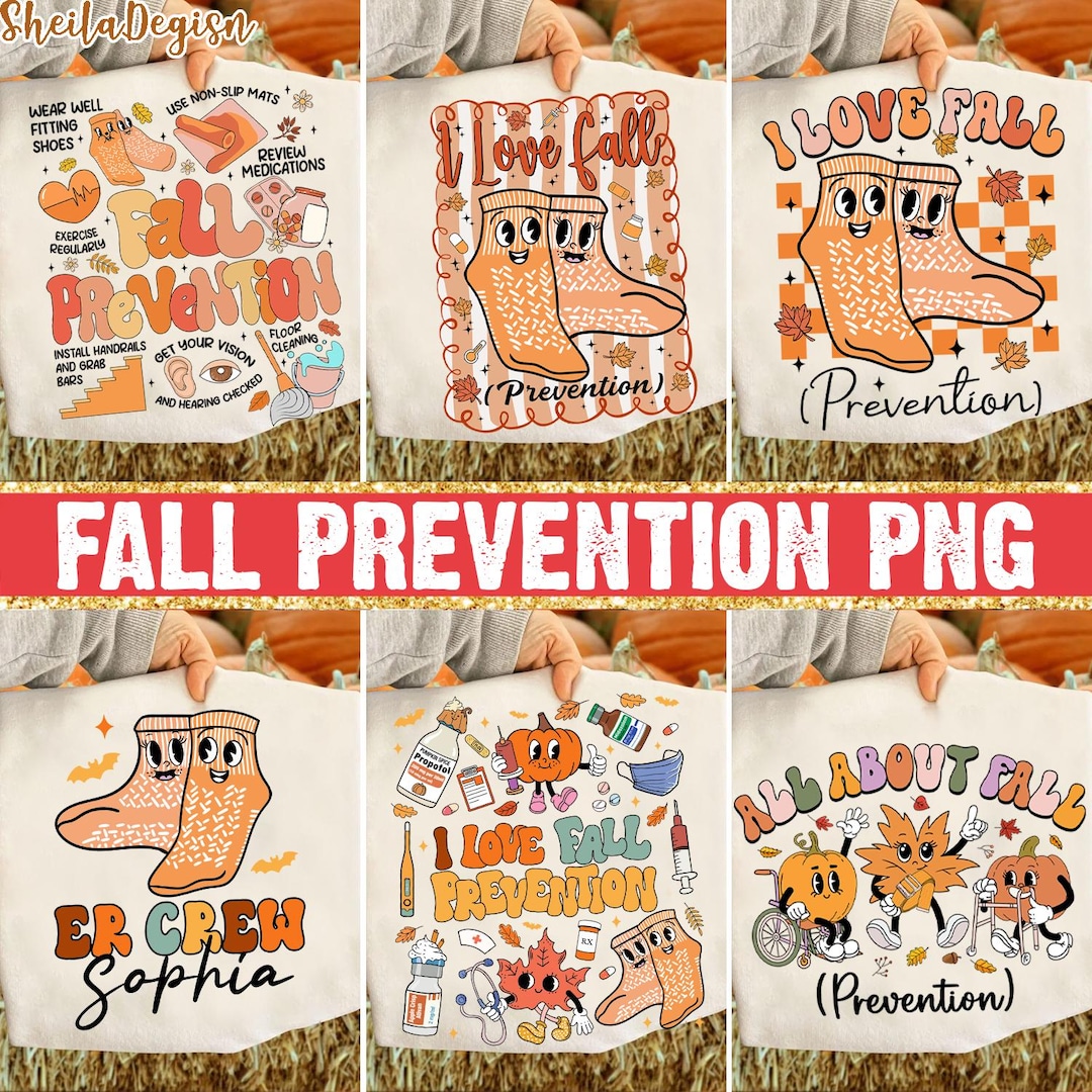 Fall Nurse Png Bundle, Thanksgiving Nurse Png, I Love Fall Prevention ...