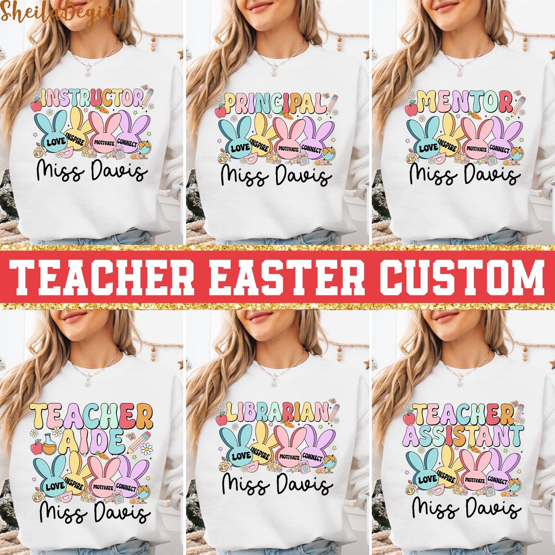 Custom Teacher Easter Png Bundle, Teacher Easter Png, Easter Bunny Png ...
