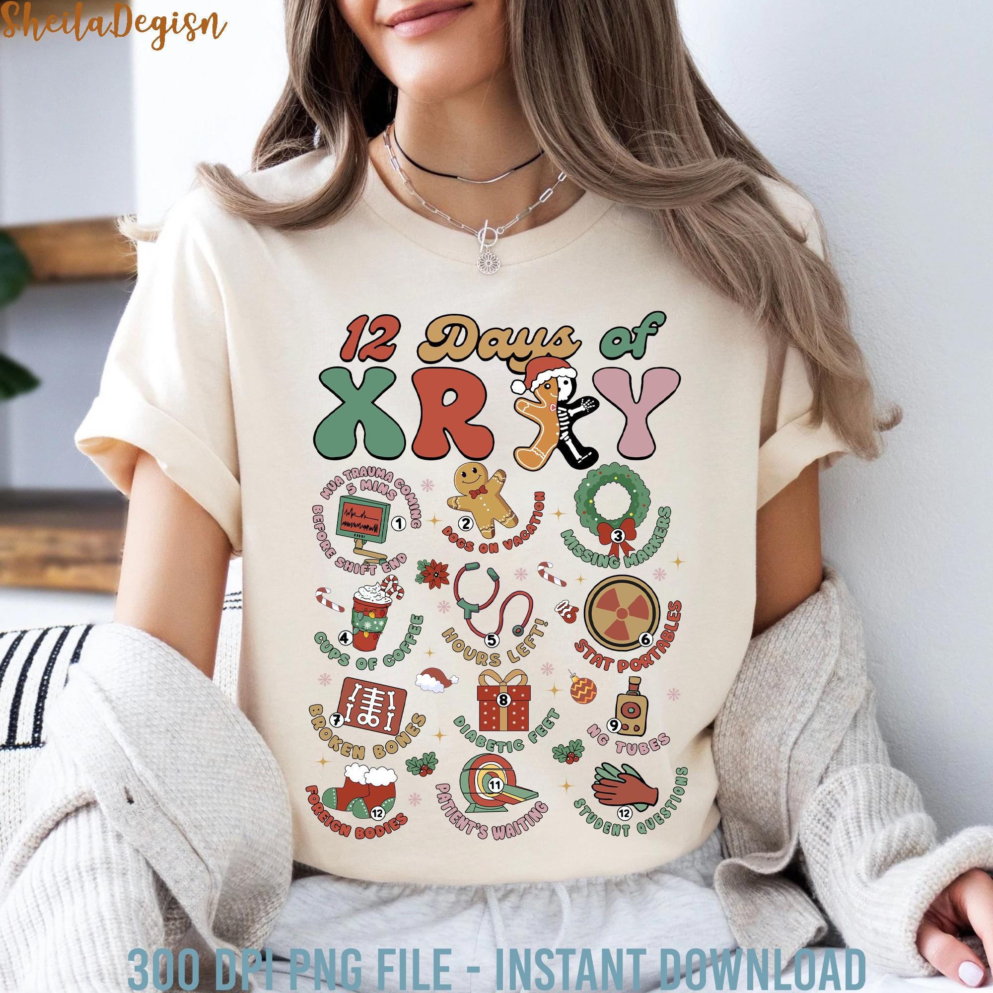 12 Days of Xray Christmas Png, Radiology Christmas Png, Rad Tech ...