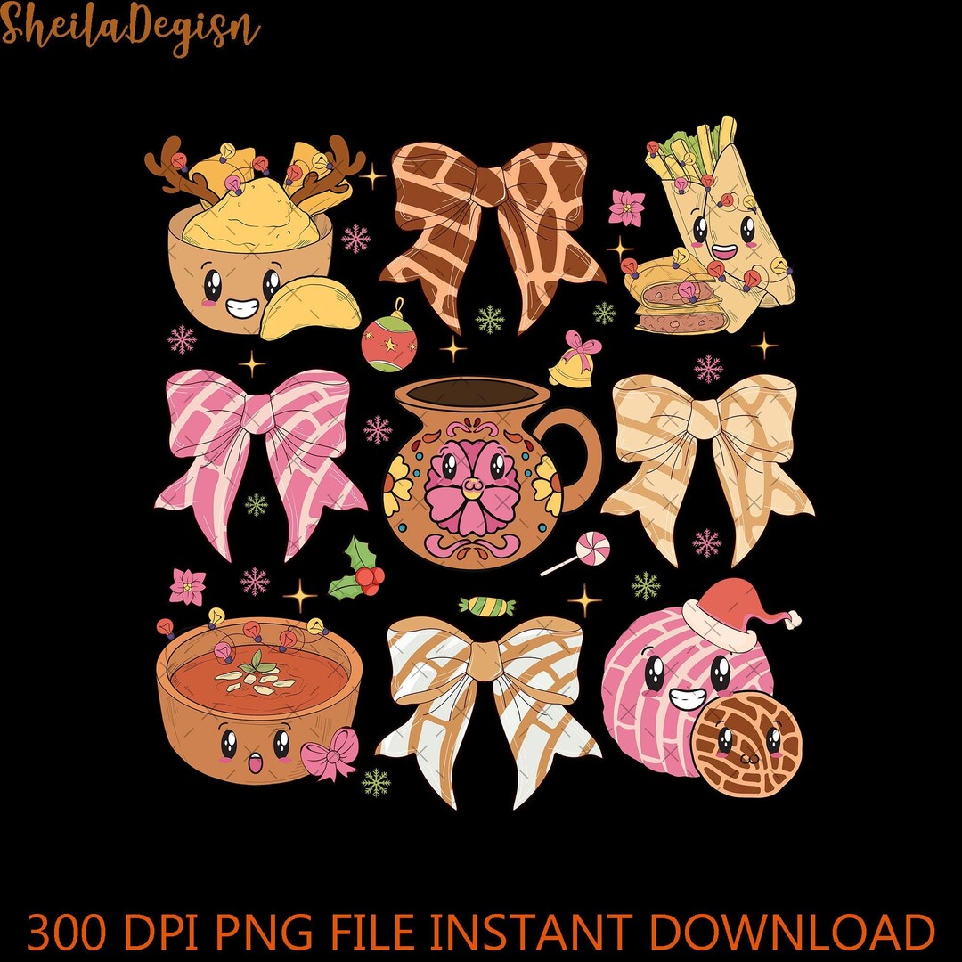 Coquette Christmas Mexican Conchas Png, Pantasmas Png, Christmas Png ...