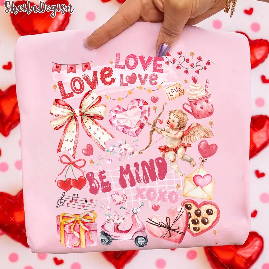Preppy Valentines Day Collage Png, Be Mine Png, Vintage Coquette ...