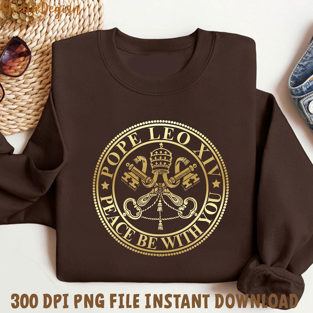 Pope Leo XIV Crest Png, Pope Leo XIV First American Pope PNG, Retro ...