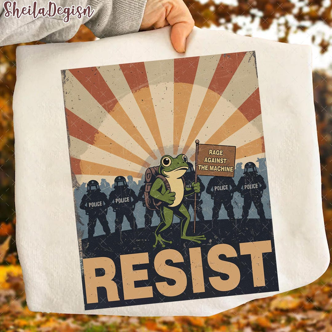 Portland Frog Protest Png, Anti ICE Png, Anti Fascism Png, Anti Trump ...