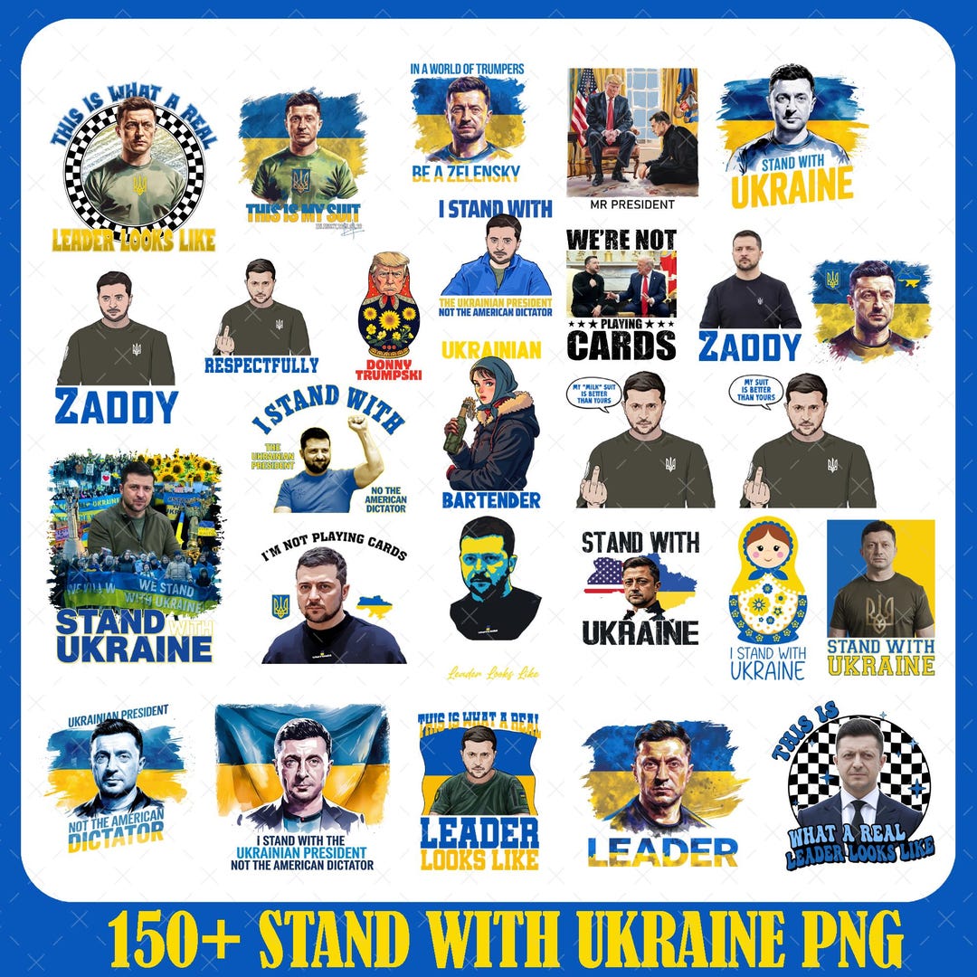 150+ Support Ukraine Png Bundle, I Stand With the Ukrainian President ...