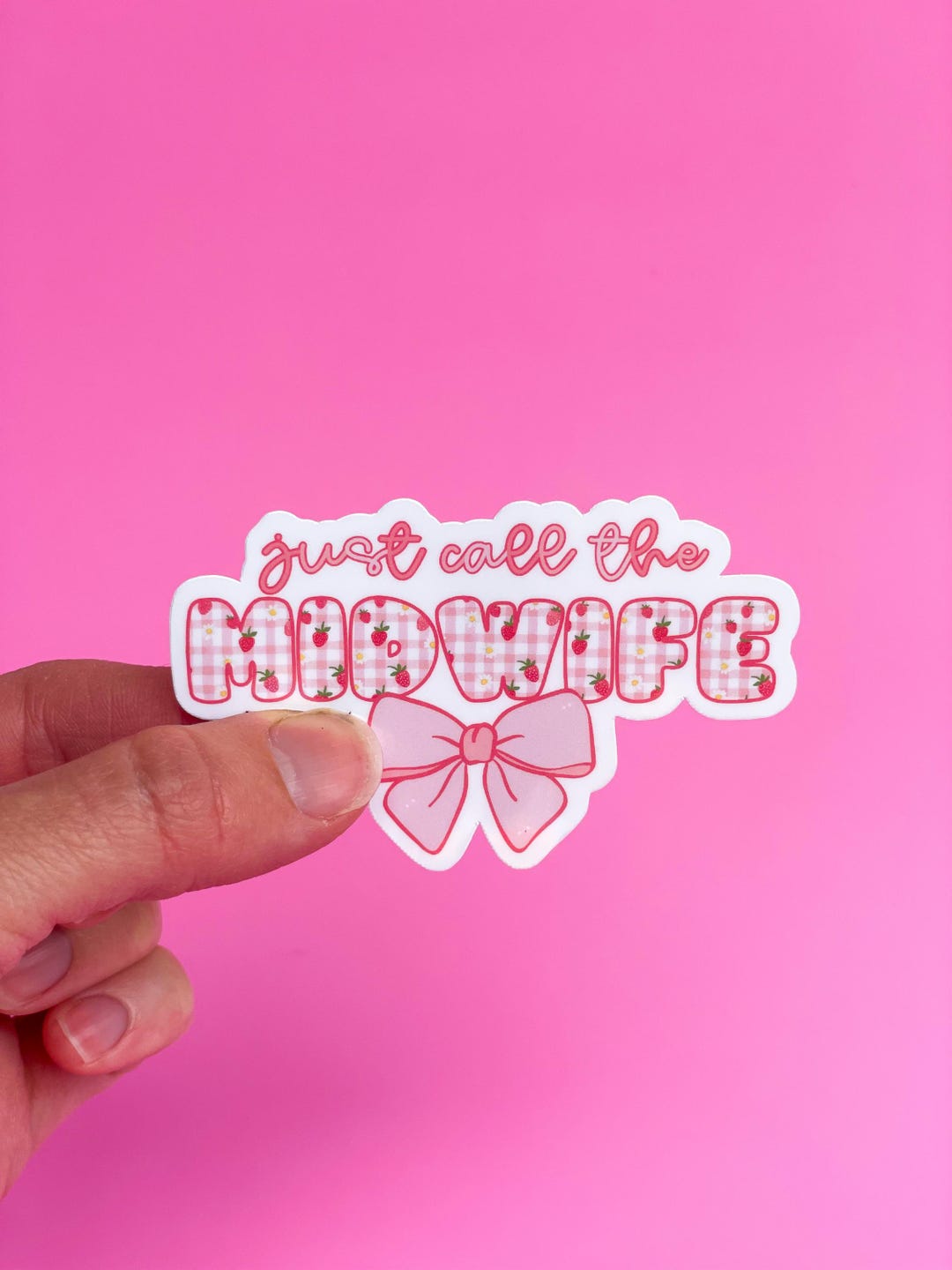 Midwife Sticker, Just Call the Midwife, Cute Pink Vinyl Sticker Gift ...