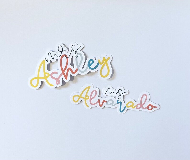 Personalized Name Sticker Gift for Teacher, Custom Vinyl Laptop Sticker ...
