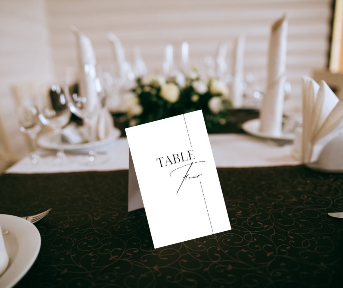 Elegant Table Numbers Wedding, Printable Table Numbers, Calligraphy ...