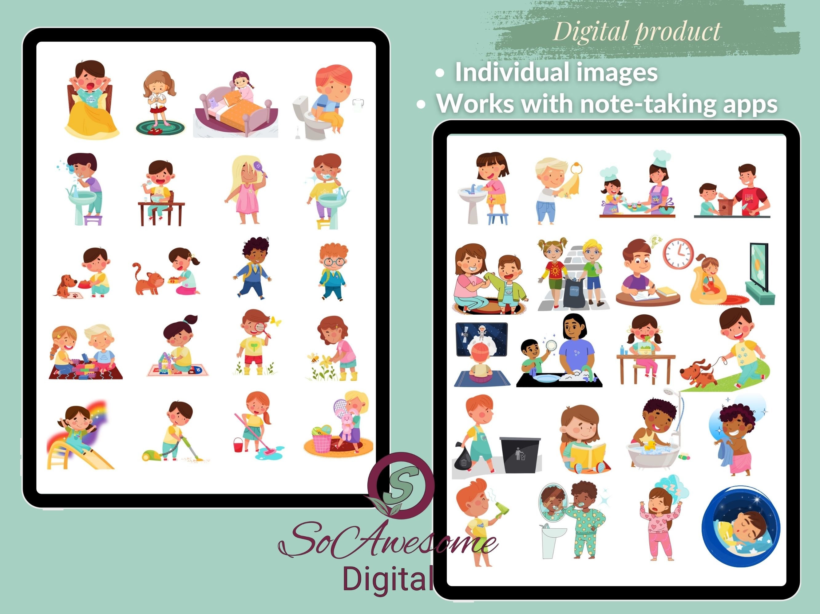 Visual Daily Routine for Kids, Individual Images for Making Kids' Daily ...