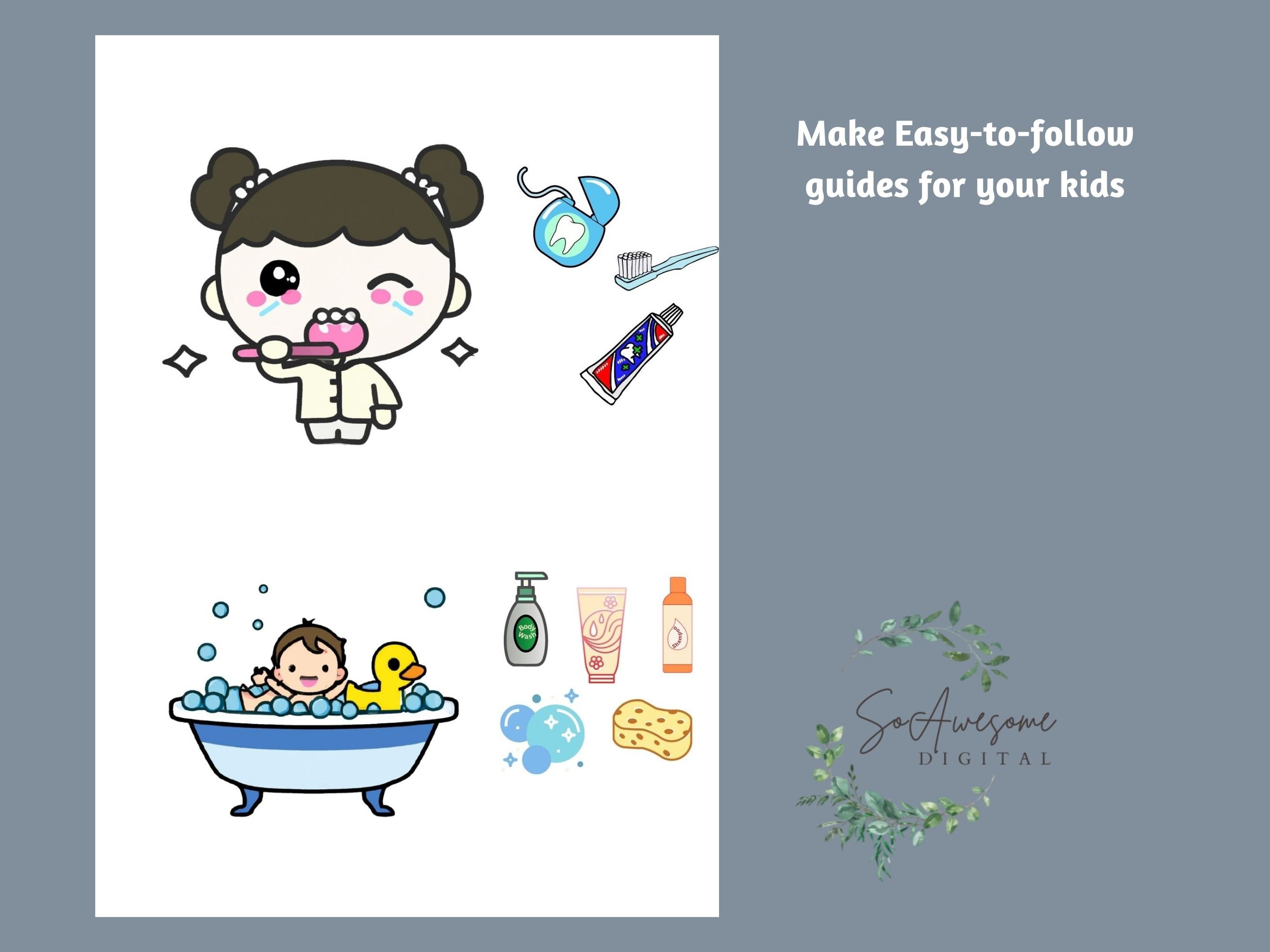 Digital Stickers for Kid's Daily Routine, Toddlers' Everyday Activity ...