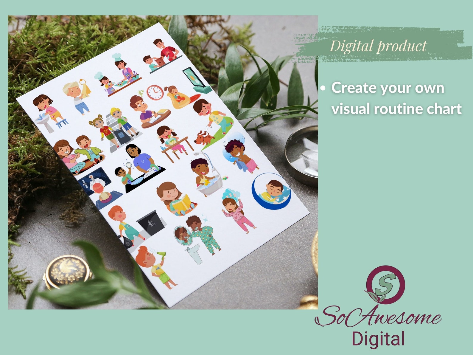 Visual Daily Routine for Kids, Individual Images for Making Kids' Daily ...