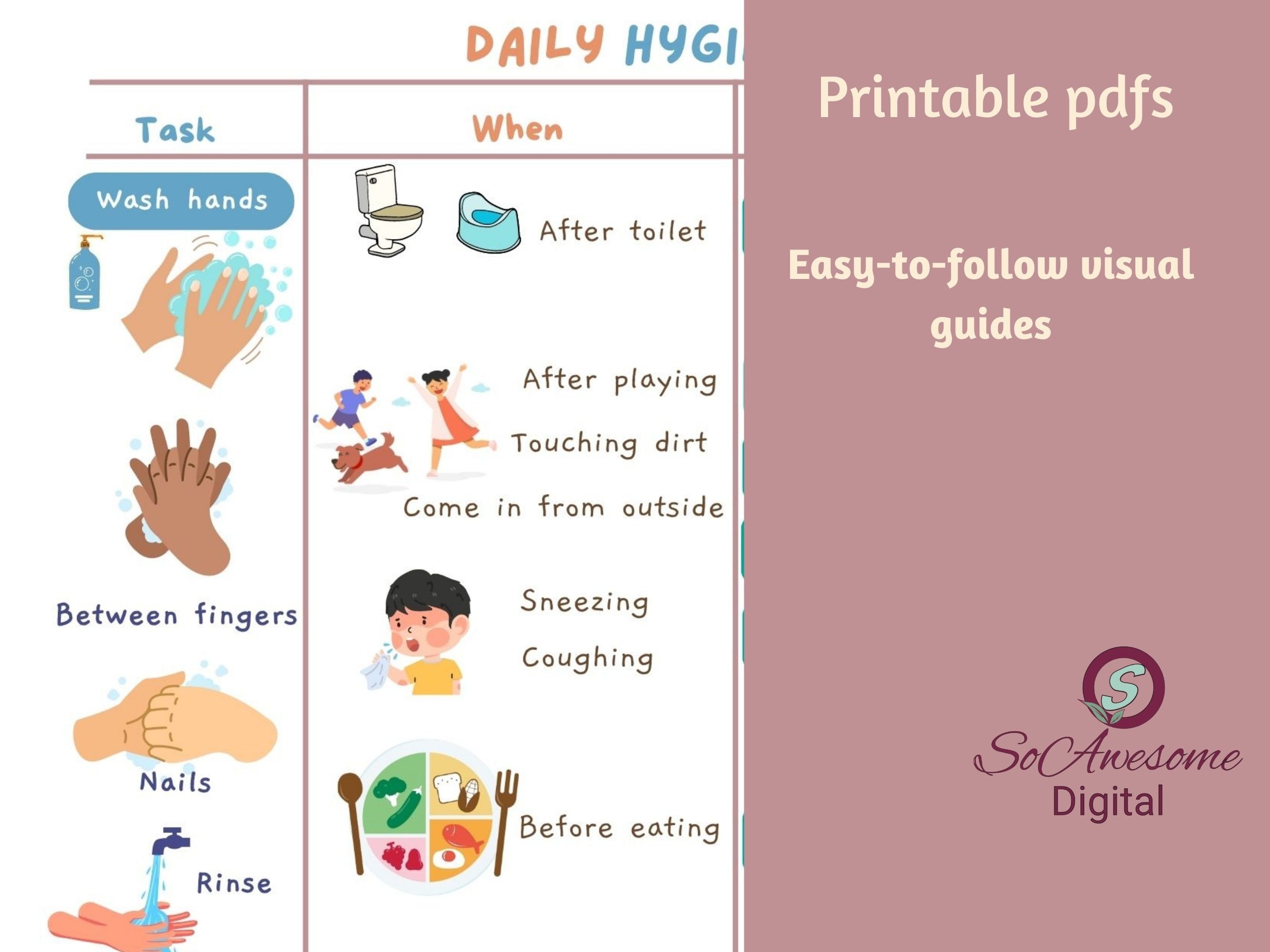 Fun and Engaging Kids Daily Hygiene Printable Chart | Develop Healthy ...
