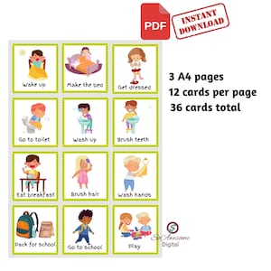 Printable Kids' Daily Routine and Chore Cards to Help Kids Stay ...