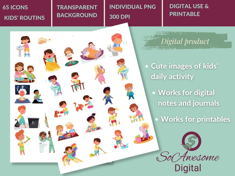 Visual Daily Routine for Kids, Individual Images for Making Kids' Daily ...