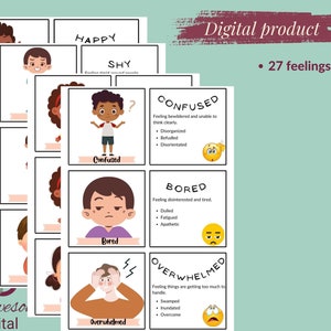 Printable Flashcards to Teach Feelings & Emotions, Digital Flashcards ...