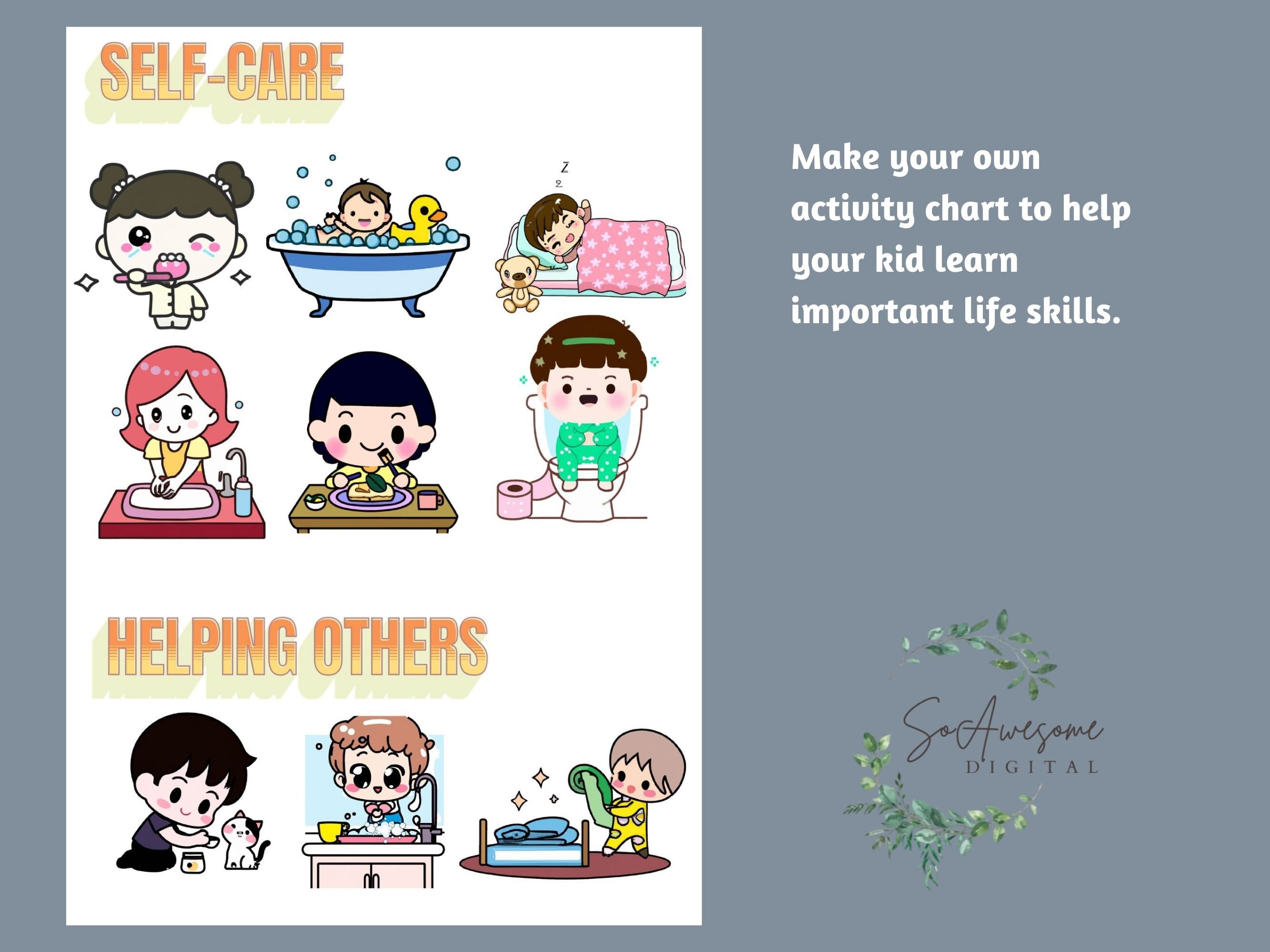 Digital Stickers for Kid's Daily Routine, Toddlers' Everyday Activity ...