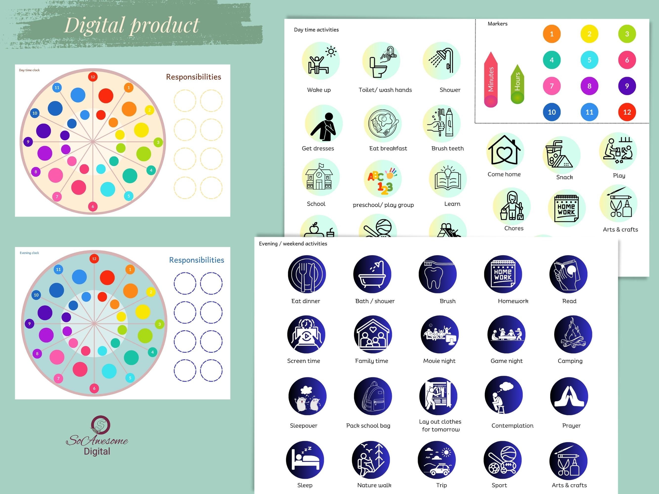 Printable Routine Clock for Toddlers, Preschoolers, and Primary School ...