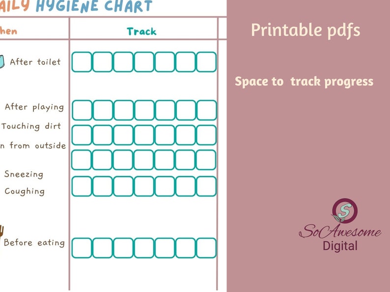Fun and Engaging Kids Daily Hygiene Printable Chart | Develop Healthy ...
