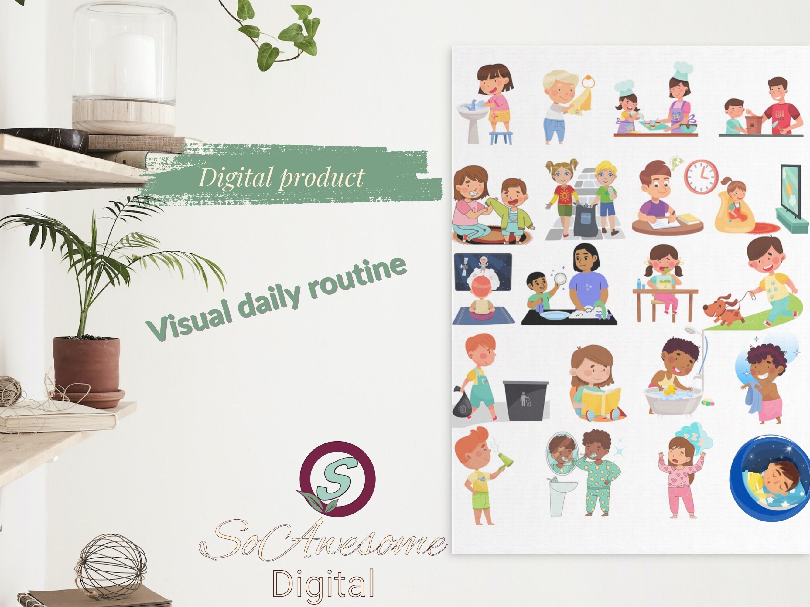 Visual Daily Routine for Kids, Individual Images for Making Kids' Daily ...