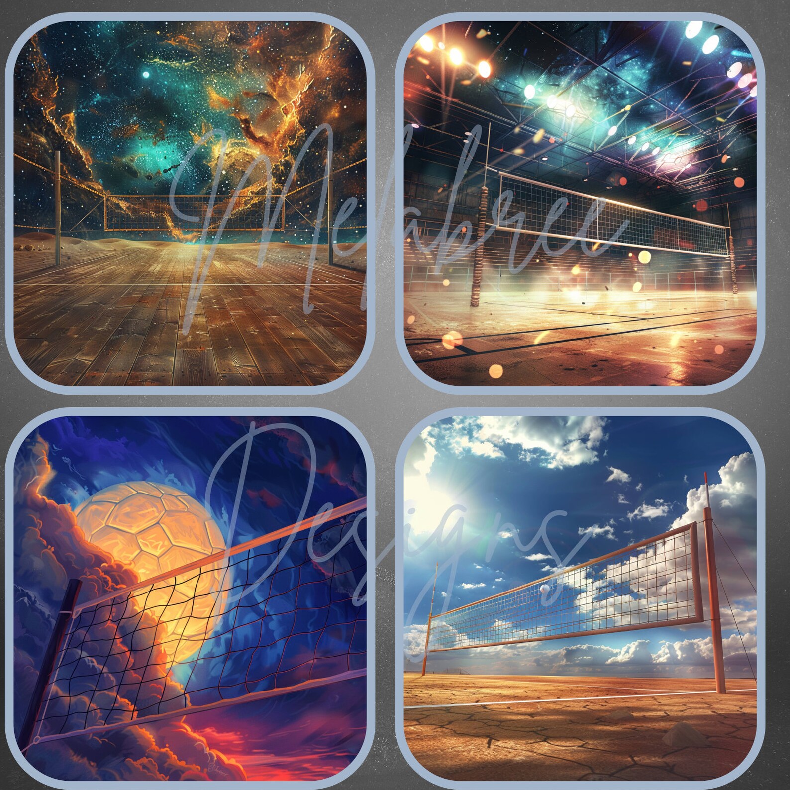 Volleyball Photo Background | Digital Sports Template | Editable ...