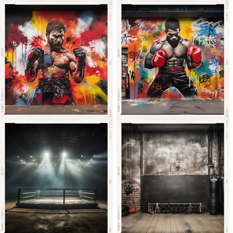 Boxing Digital Backdrop, Boxing Ring, Athlete Poster, Sports Print ...