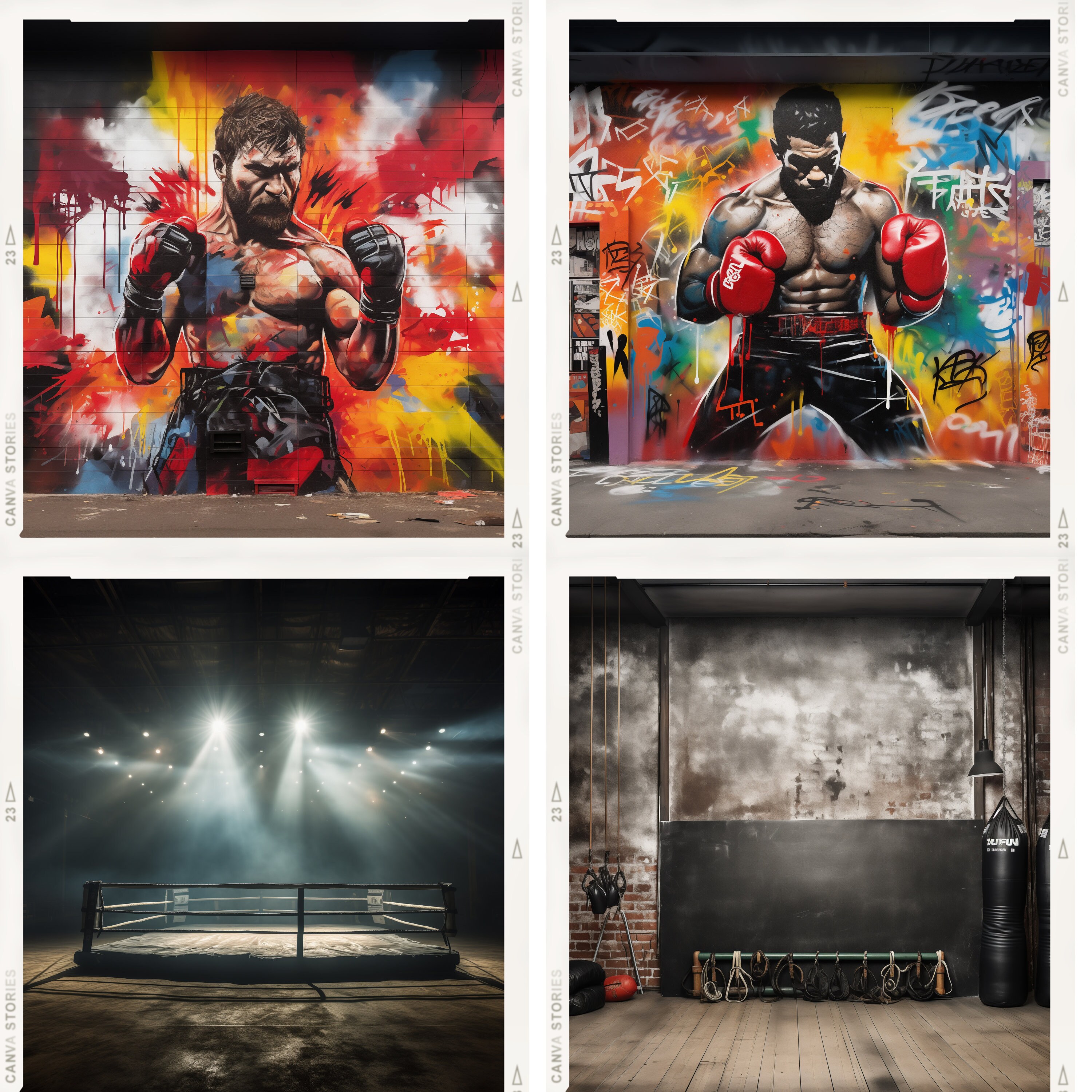 Boxing Digital Backdrop, Boxing Ring, Athlete Poster, Sports Print ...