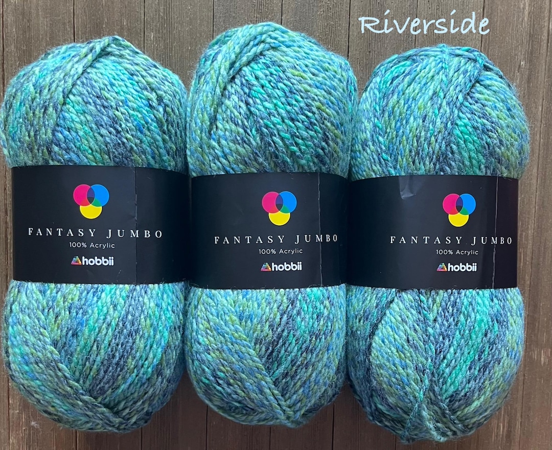 Hobbii Fantasy Jumbo Yarn 200 Grams, 7 Ounces, 100% Acrylic #6 Bulky Weight Yarn Riverside Ready ...